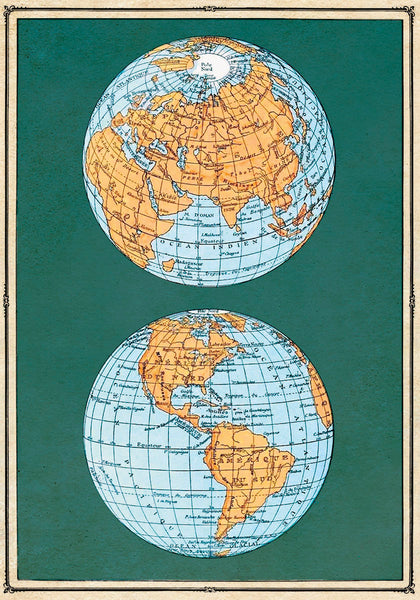 Map of the World’s Hemispheres, two views | McGaw Graphics