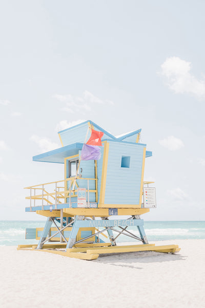 Blue Lifeguard Tower on Miami Beach | McGaw Graphics
