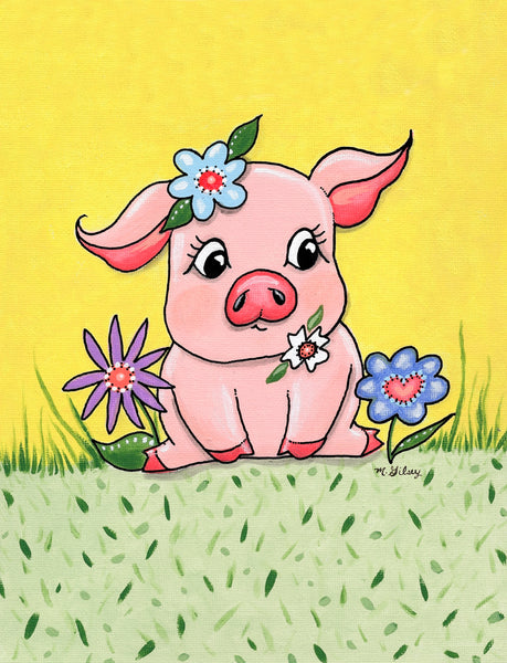 Oink with Flowers | McGaw Graphics