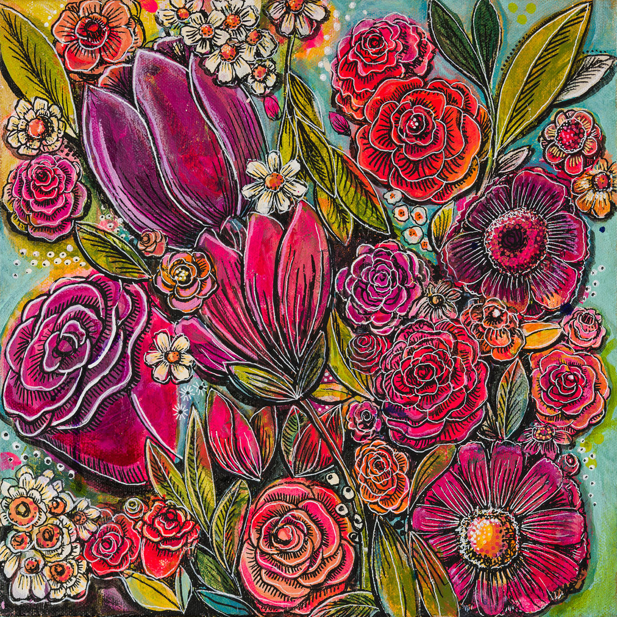 Mexican Flowers Painting