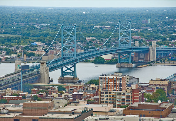 The Benjamin Franklin Bridge (aerial) | McGaw Graphics