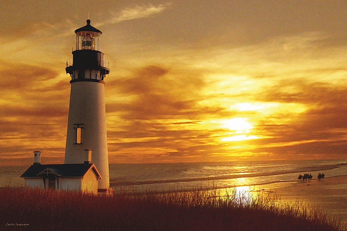 Lighthouses At Sunset