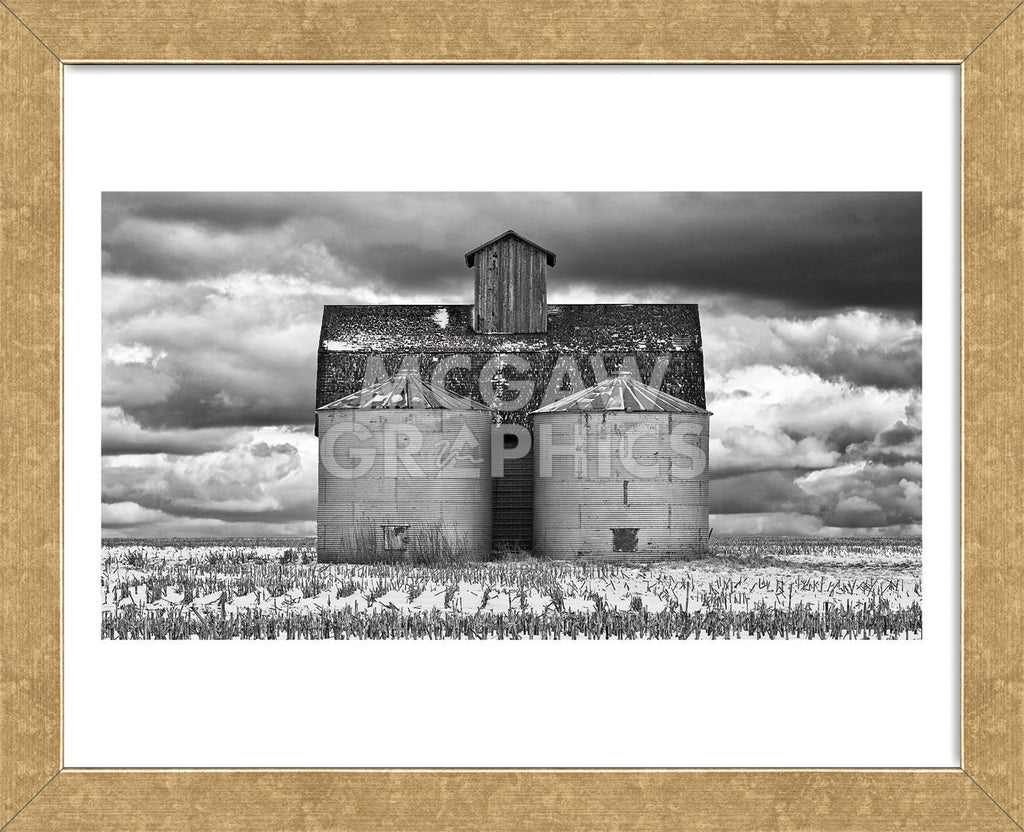 Two Corn Cribs (Framed) | McGaw Graphics