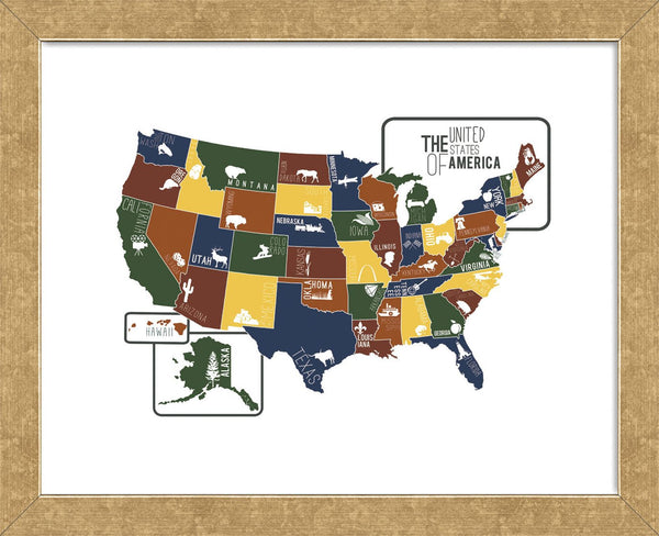 USA Map (Framed) | McGaw Graphics