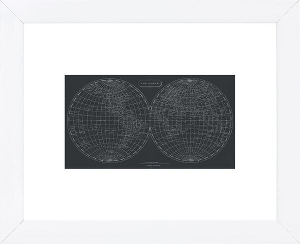 Map of the World, 1812 (chalkboard) (Framed) | McGaw Graphics