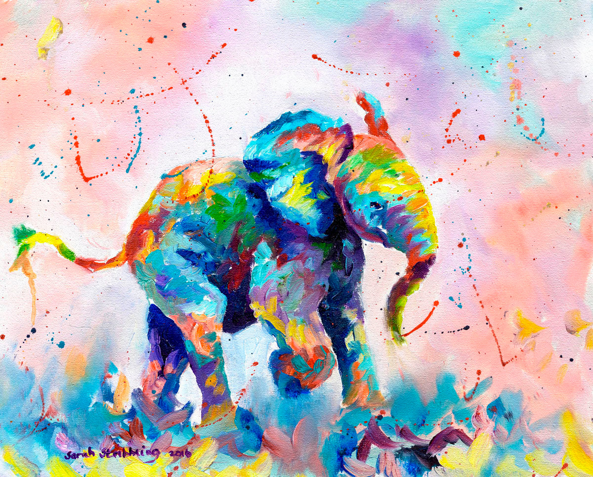 Paintings Of Colorful Elephants