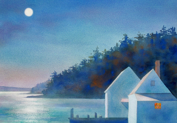 Two Shacks, Full Moon | McGaw Graphics