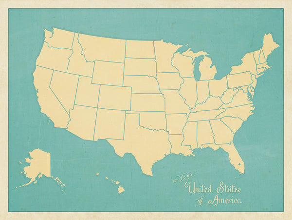 USA Map (blue) | McGaw Graphics