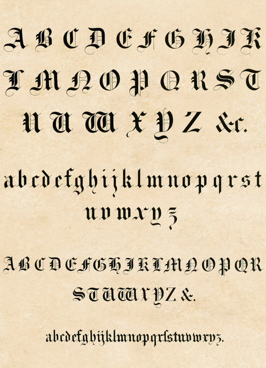 Old English Fonts Alphabet