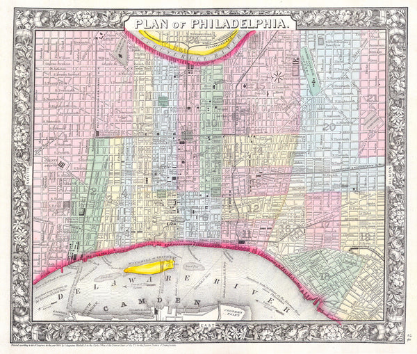 Mitchell - Street Map of Philadelphia, 1860 | McGaw Graphics